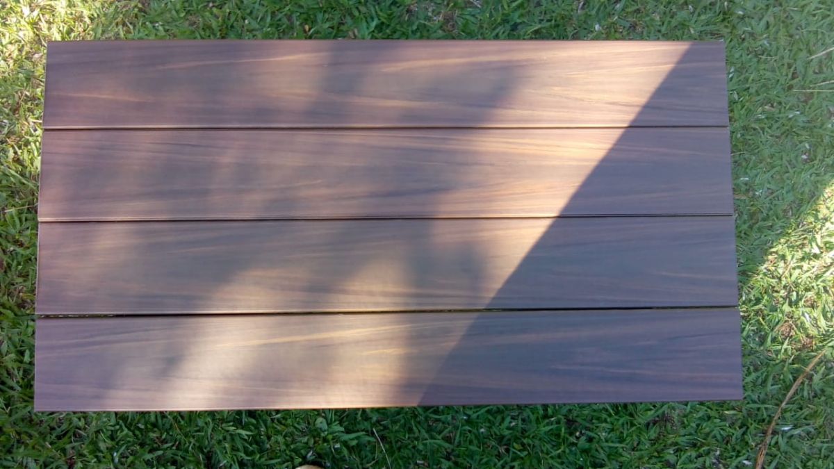 ITAFLEX - Moveis em Madeira Plastica - Mesa Baixa 75cm - 04 reguas, cor Ipê